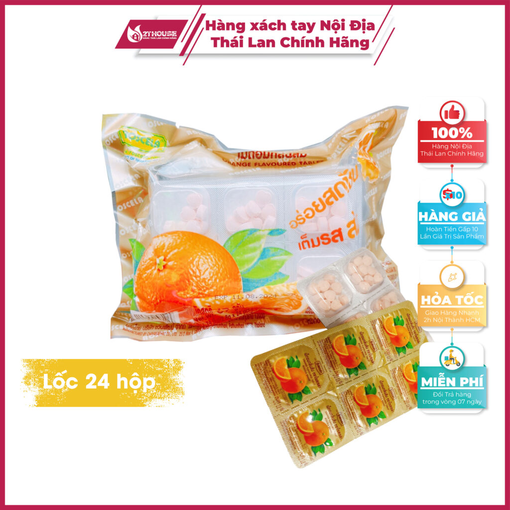 Kẹo cam vitamin c Thái Lan siêu ngon cho bé hình trái tim Roscela ...