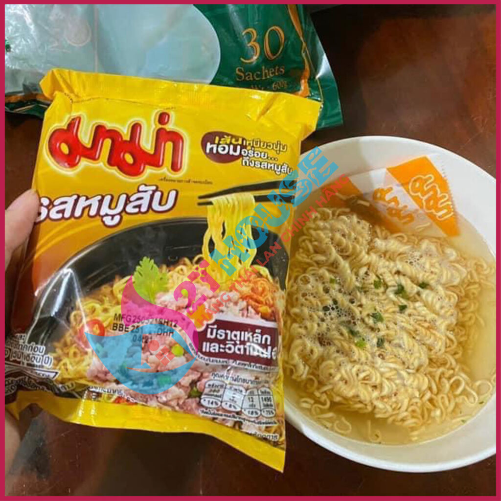 Mì tôm Mama hương thịt bầm ăn liền vị thịt heo Thái Lan lốc 10 gói ...